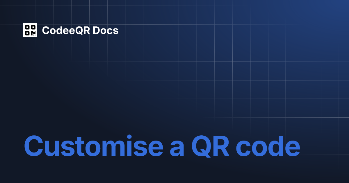 Customise a QR code | CodeeQR Docs